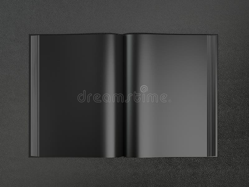 Open book black mockup stock illustration. Illustration of document ...