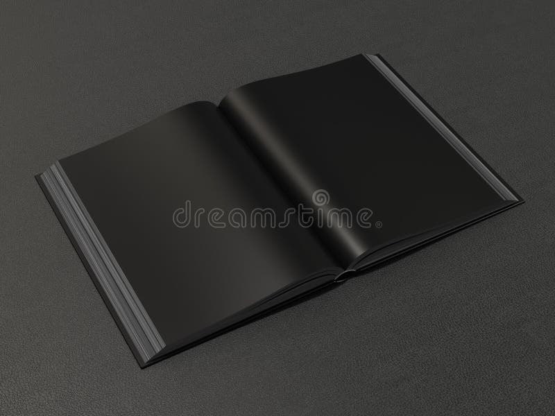 Open book black mockup stock illustration. Illustration of single ...