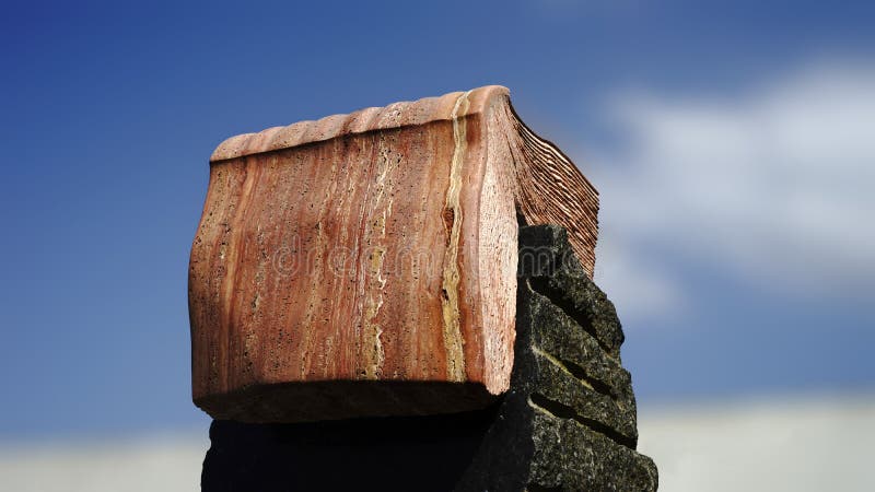 Open Book on a black stone stock illustration. Illustration of symbol ...