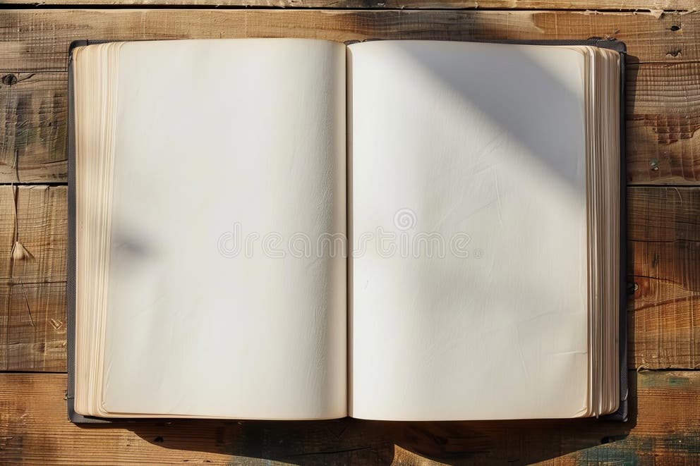 Open Book with a Blank Page Topdown View Stock Illustration ...