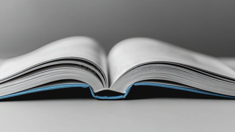 Open Book with Blank Pages, Close-up View on a Table Stock Illustration ...