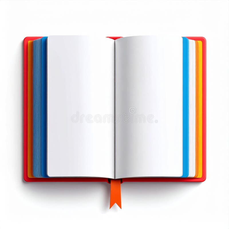 Open Book with Blank Pages and Colorful Spine Stock Illustration ...