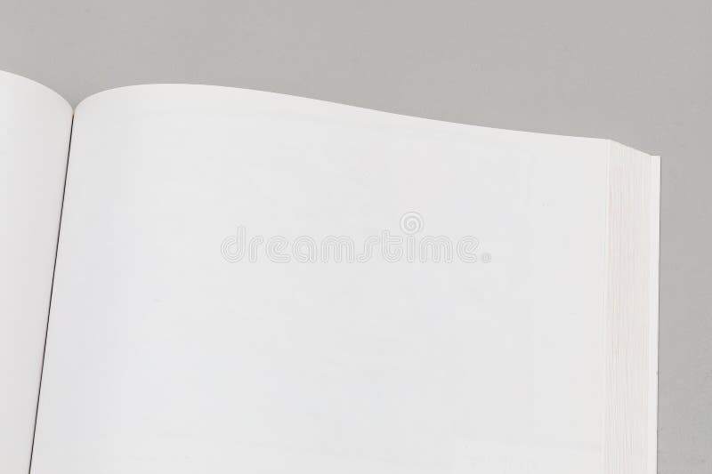 Open Book with Blank Pages on a Grey Background Stock Image - Image of ...