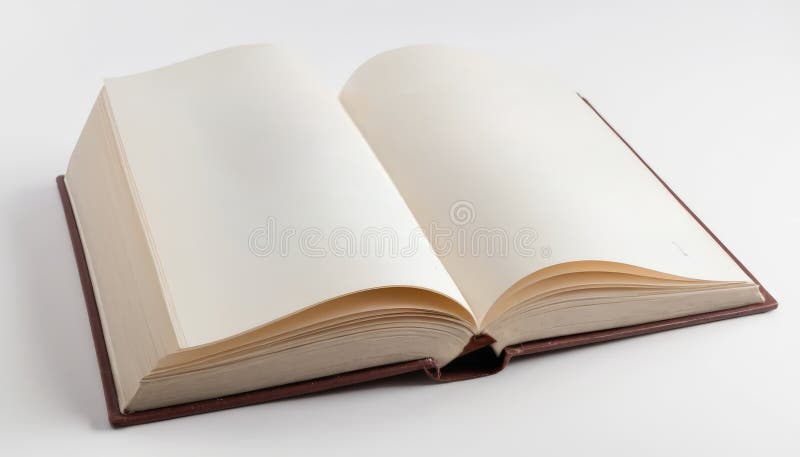 An Open Book with Blank Pages Rests on a Plain Surface, Inviting ...