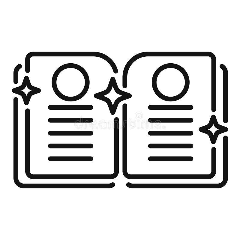 Open Book with Blank Pages and Shining Stars Icon Stock Vector ...