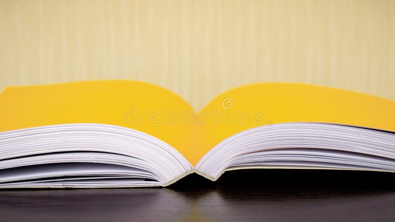 An Open Book with Blank Pages on the Table Stock Image - Image of ...