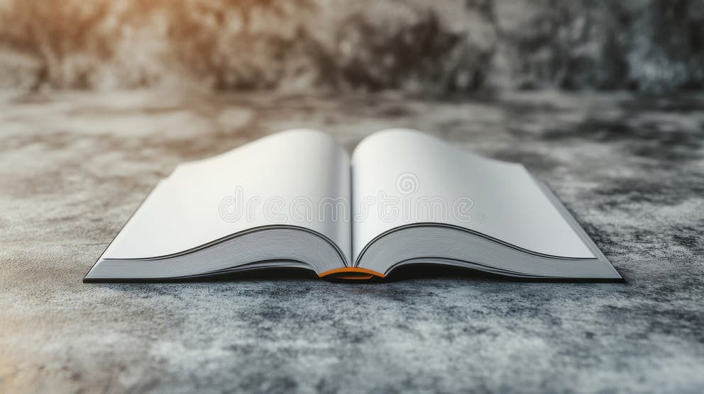 Open Book with Blank Pages on Textured Surface Stock Illustration ...