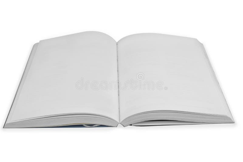 Open Book with Blank Pages on a White Stock Image - Image of isolated ...