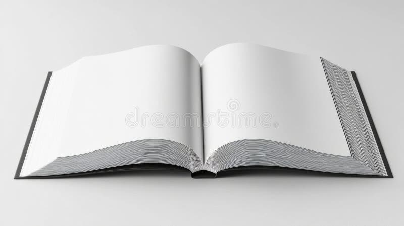 Open Book with Blank White Pages and Black Cover Stock Illustration ...