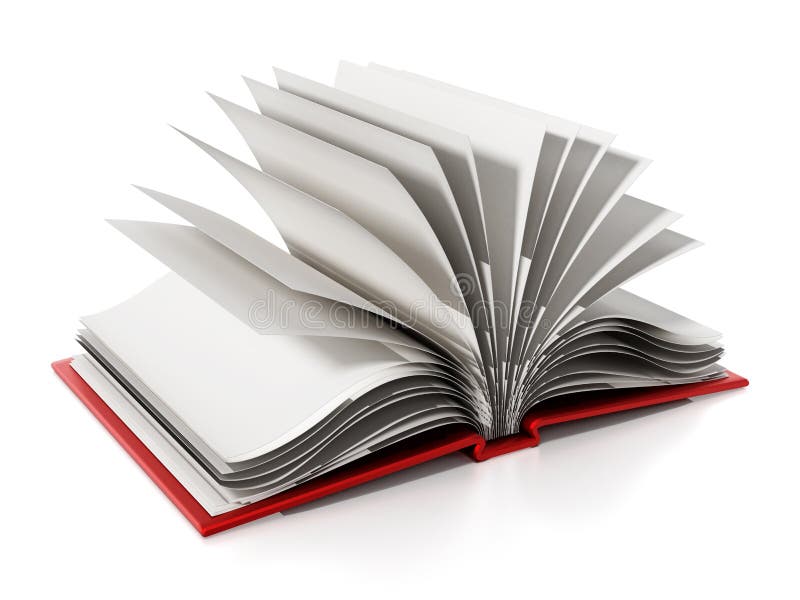 Open Book with Blank White Pages. 3D Illustration Stock Illustration ...