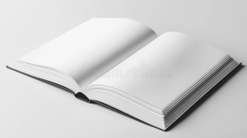 Open Book with Blank White Pages on Gray Background Stock Illustration ...