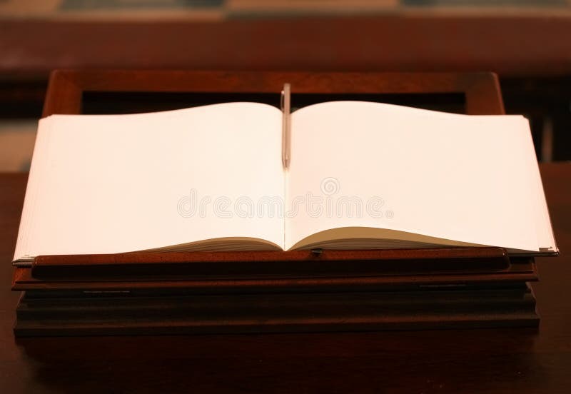 Open Book with Blank Yellow Pages Stock Image - Image of blank, write ...
