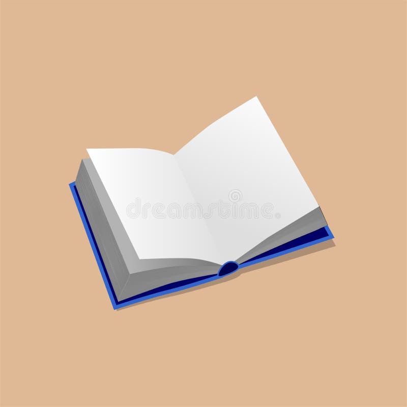 An Open Book with a Blue Cover Stock Vector - Illustration of hardcover ...