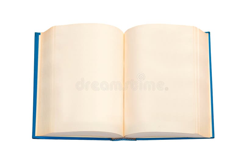 Open Book with Blue Cover and Empty Pages Stock Photo - Image of color ...