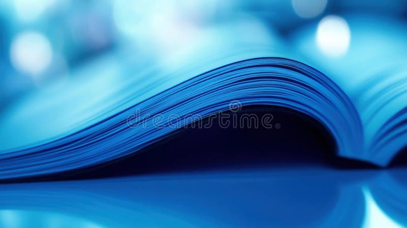 Open Book Blue Pages Abstract Background. AI Generated Stock ...