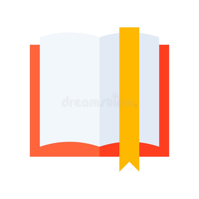 Open Book with Bookmark, Flat Style Icon Stock Vector - Illustration of ...