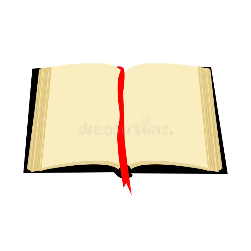 Open Book with a Bookmark. Pages To Read. Educational Literature Stock ...