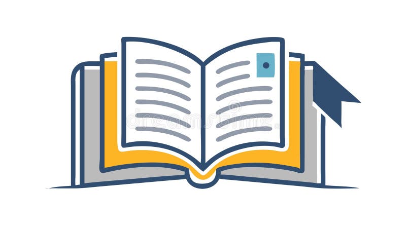 Open Book with Bookmark for Reading and Study Icon, Vector Design ...