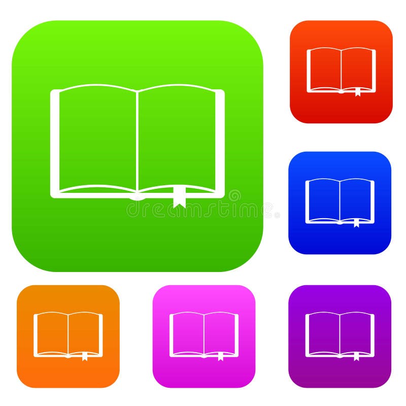 Open Book with Bookmark Set Collection Stock Vector - Illustration of ...