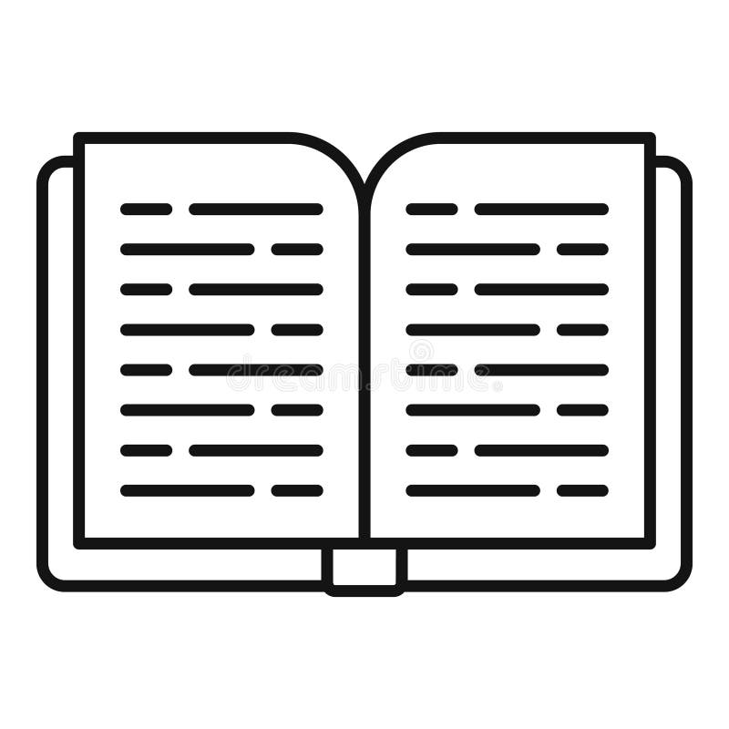 Open Book with Bookmark Showing Text Lines Icon Stock Vector ...