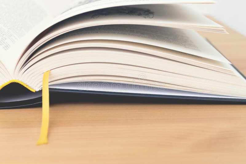 Open Book with Bookmarks on Table. Back To School Stock Photo - Image ...
