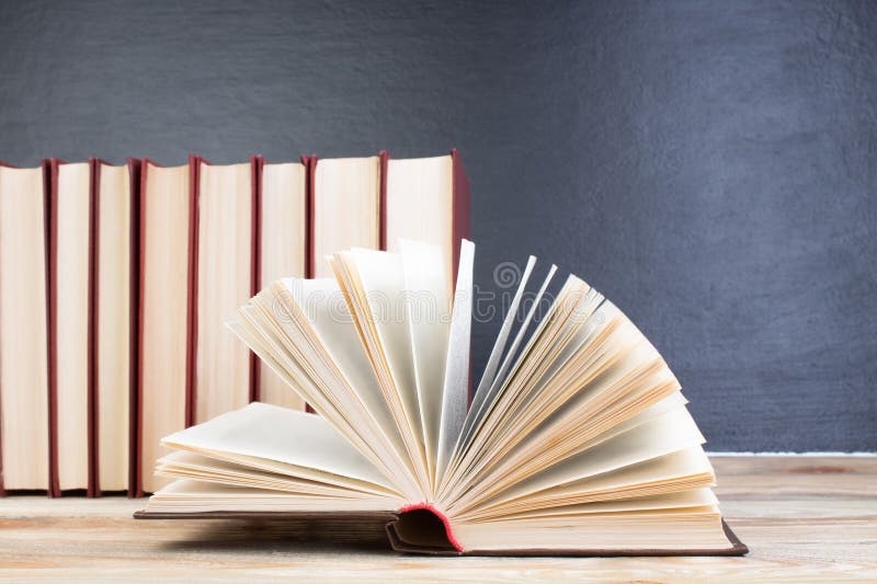 Open Book, Books on the School Board. Back To School. Education Stock ...