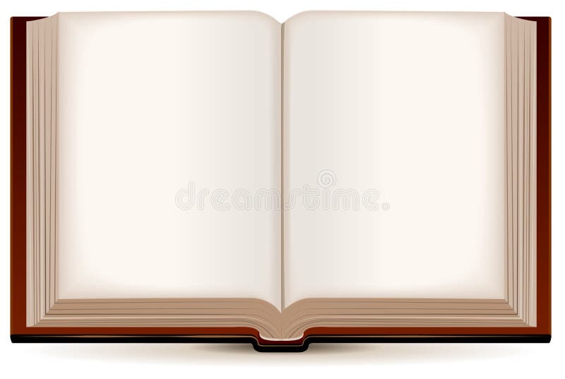 Open book in a brown cover stock vector. Illustration of brown - 54919882