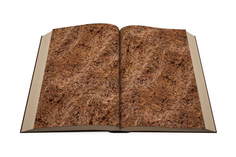 Open Book of Brown Soil Texture Page. 3D Illustration Stock ...