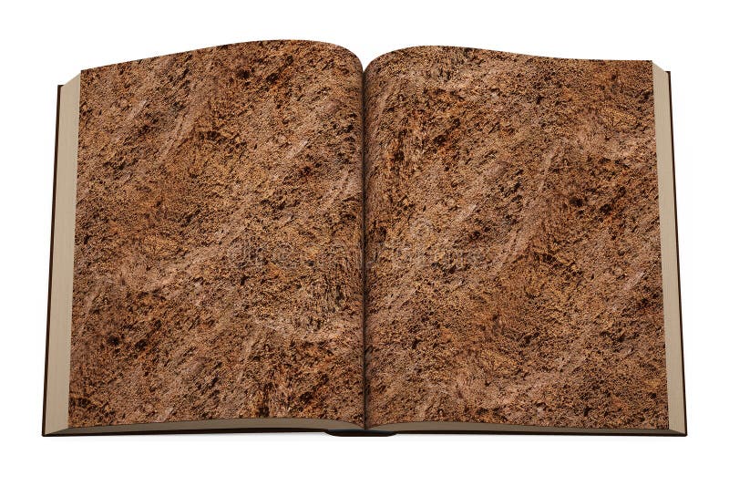 Open Book of Brown Soil Texture Page. 3D Illustration Stock Image ...