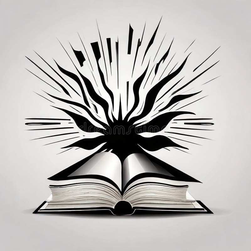 Open Book Burst Graphic stock illustration. Illustration of concept ...