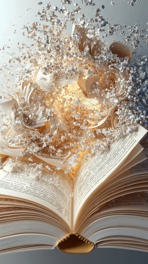 Open Book Bursting with Dynamic Energy and Particles Stock Image ...