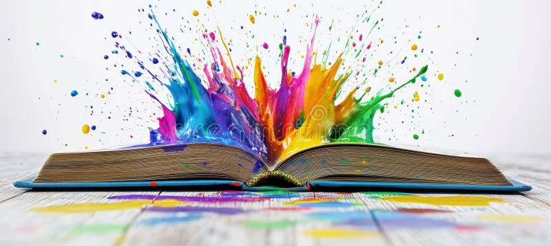 Open Book Bursting with Vivid Color, Imagination, and Inspiration ...