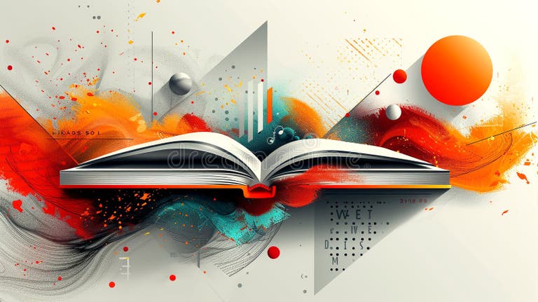 An Open Book Bursts with Colors and Shapes, Inviting Imagination and ...