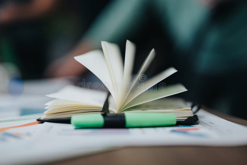 Open Book on a Busy Office Desk Captures the Essence of a Dynamic ...