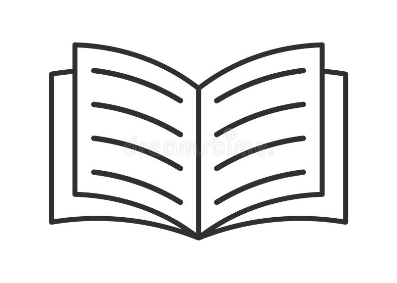 Open Book Catalog Icon Symbol Shape. Instruction Manual Reading Logo ...