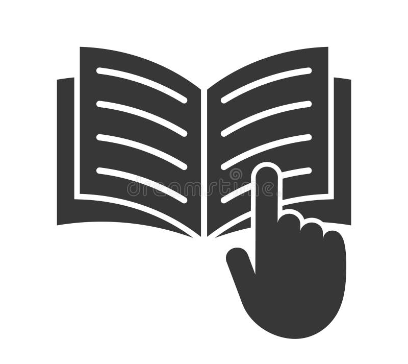 Open Book Catalog Icon Symbol Shape. Instruction Manual Reading Logo ...