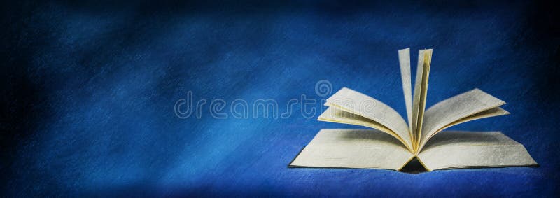 An Open Book on a Chalkboard Stock Illustration - Illustration of blue ...