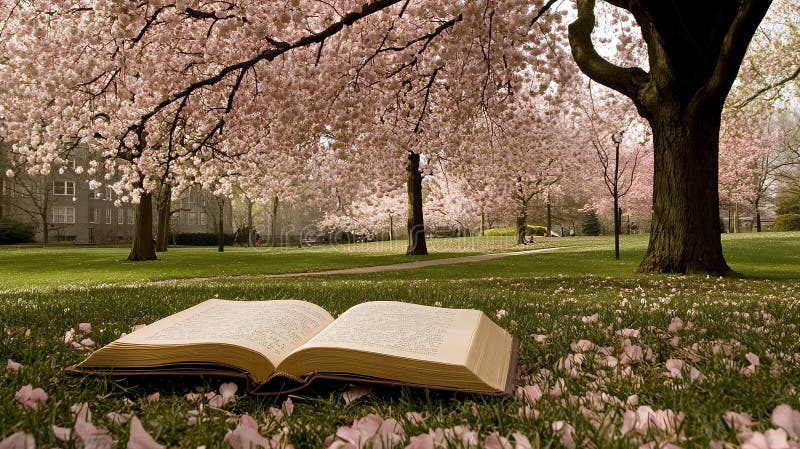 Open Book Spring Blossoms Peaceful Nature Scene Stock Photos - Free ...