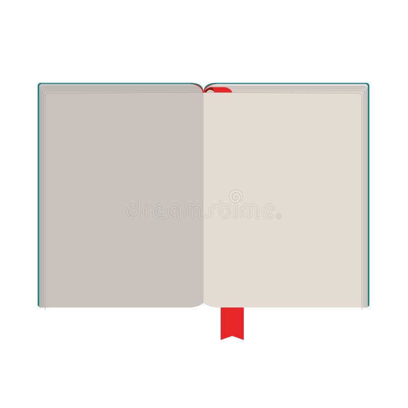 Open Book with Clean Sheets and Separator Stock Illustration ...