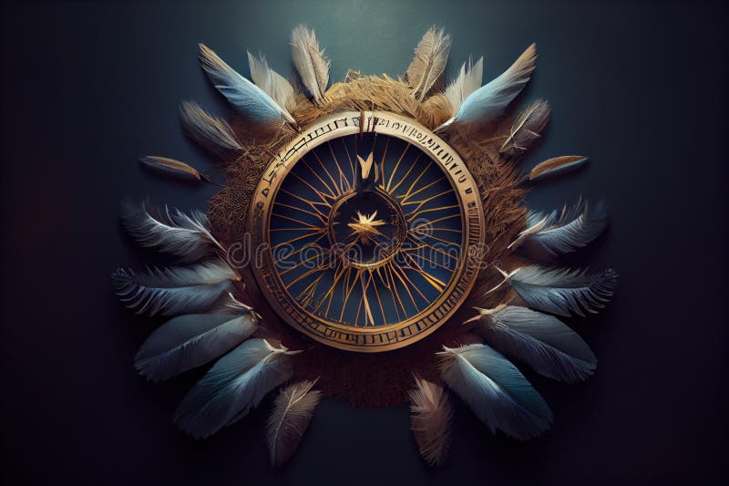 An Open Book with a Clock in the Center Stock Illustration ...