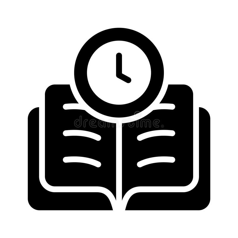 Open Book with a Clock Representing a Study Schedule Stock Vector ...