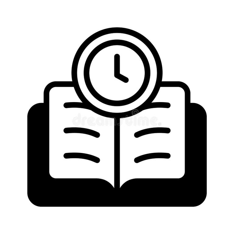 Open Book with a Clock Representing a Study Schedule Stock Vector ...
