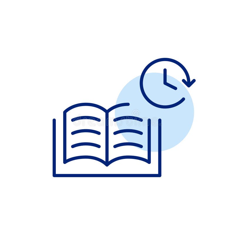 Open Book and Clock. Timed Assignments, Deadline for Studying. Pixel ...