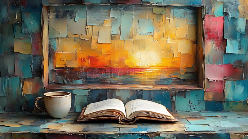 Open Book, Coffee Mug, Sunset Art, Niche, Calm Reading Stock ...