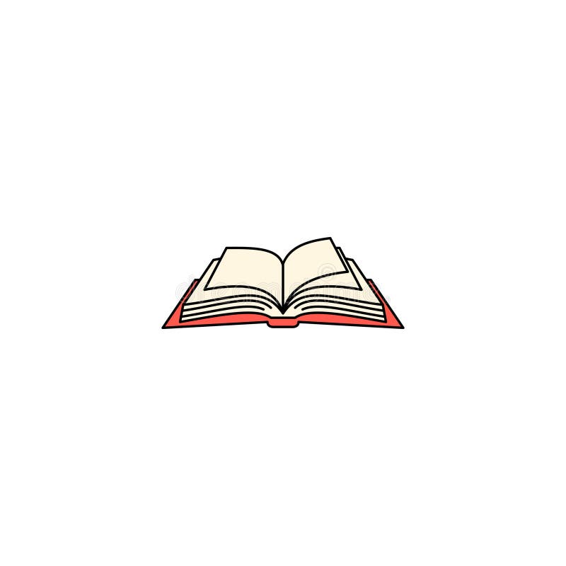Open Book Colored Vector Icon on White Background Stock Vector ...