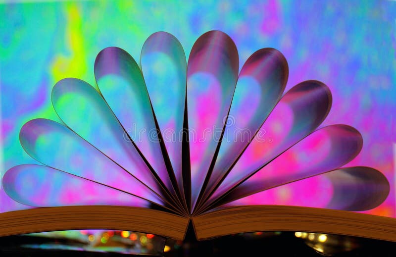 Open Book with Colorful Background. Stock Image - Image of gradient ...