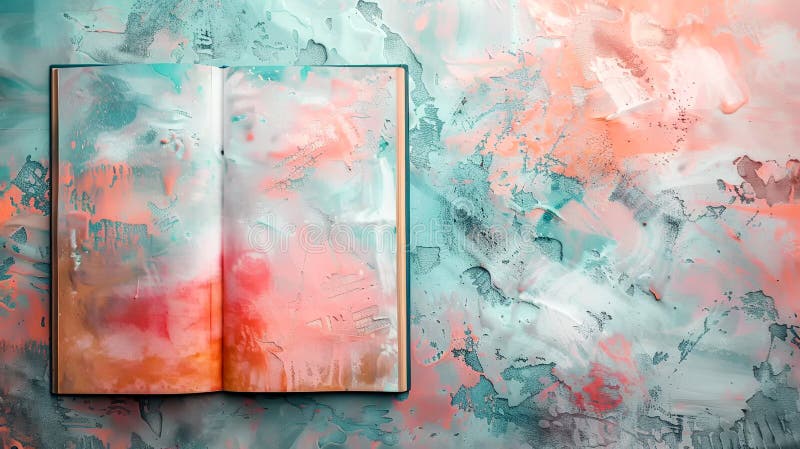 Open Book on Colorful Background Stock Illustration - Illustration of ...