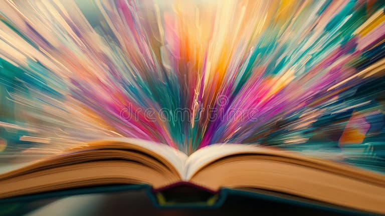 Open Book, Colorful Burst, Knowledge Explosion, Education Concept Stock ...