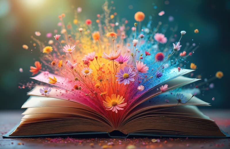 Open Book Flowers Floral Illustration Reading Learning Concept Stock Photos - Free & Royalty ...