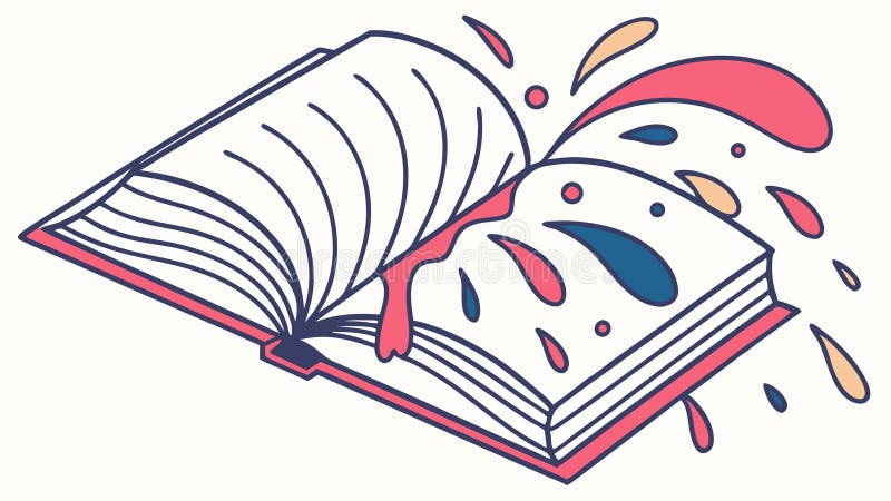 Open Book Colorful Splash Pages Vector. Reading Imagine, Vector Design ...